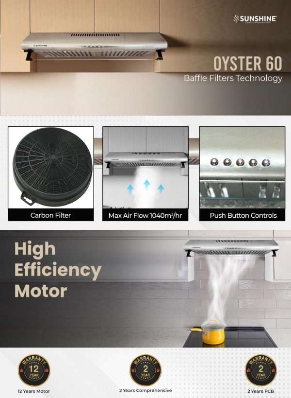 Sunshine Oyster 60 Wall Mounted Chimney – Choice Home Appliances